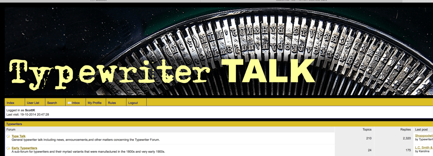A quick review of online typewriter communities. | The Filthy Platen